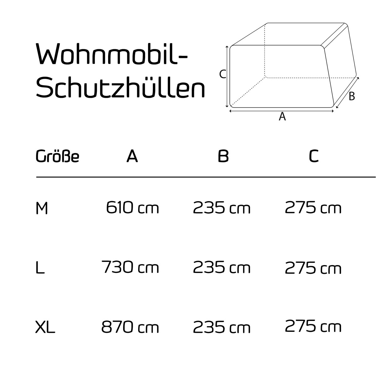 GreenYard Wohnmobil Schutzhülle mit Reflektoren Größem 610 x 235 x 275cm | (LxBxH): 610 x 235 x ...
